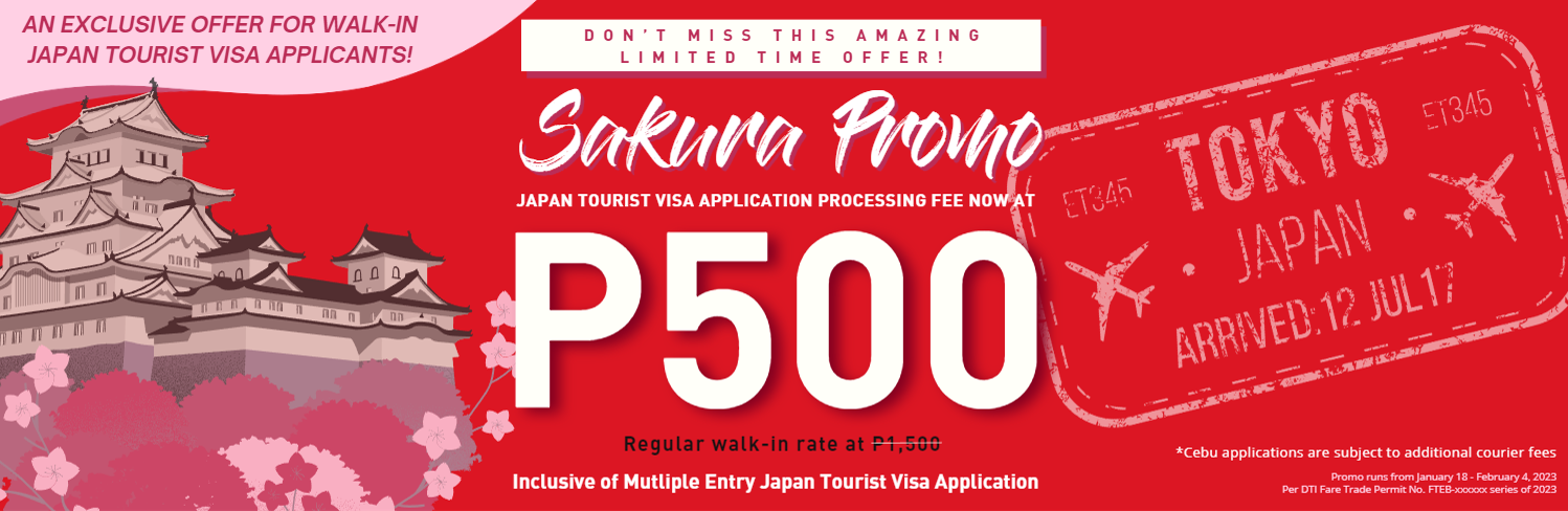 SAKURA PROMO: JAPAN TOURIST VISA APPLICATION PROCESSING FEE FOR P500 ...